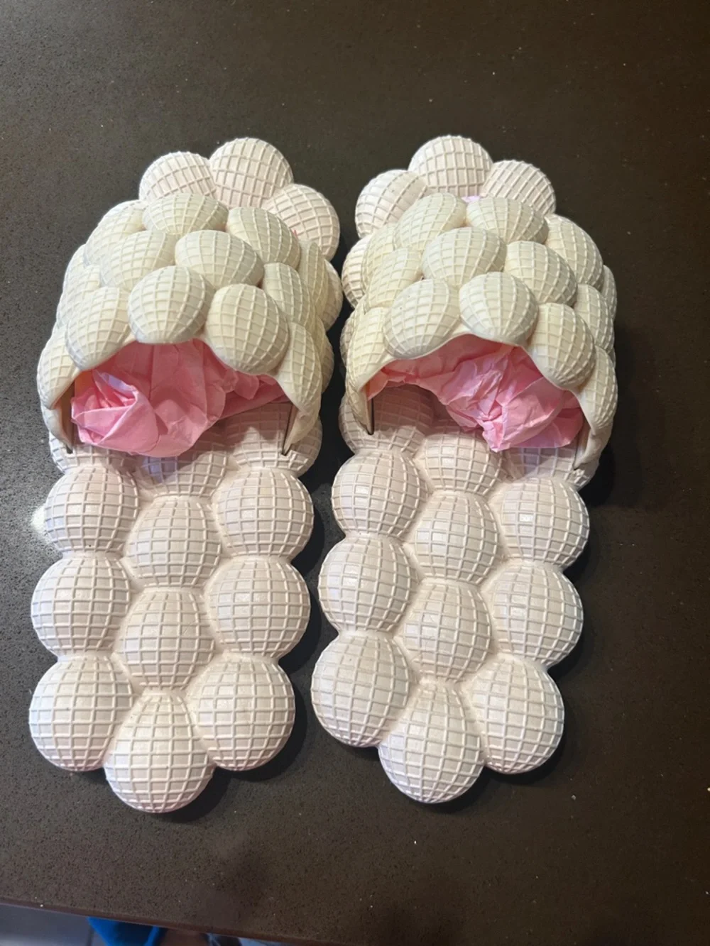 Shoes | Bubbletextured Slide Sandals In Light Pink | Poshmark